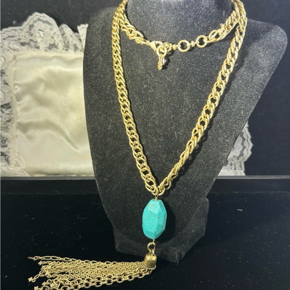 Lucky Brand | Jewelry | Gold Tone Lucky Brand Turquoise Chunky Chain ...